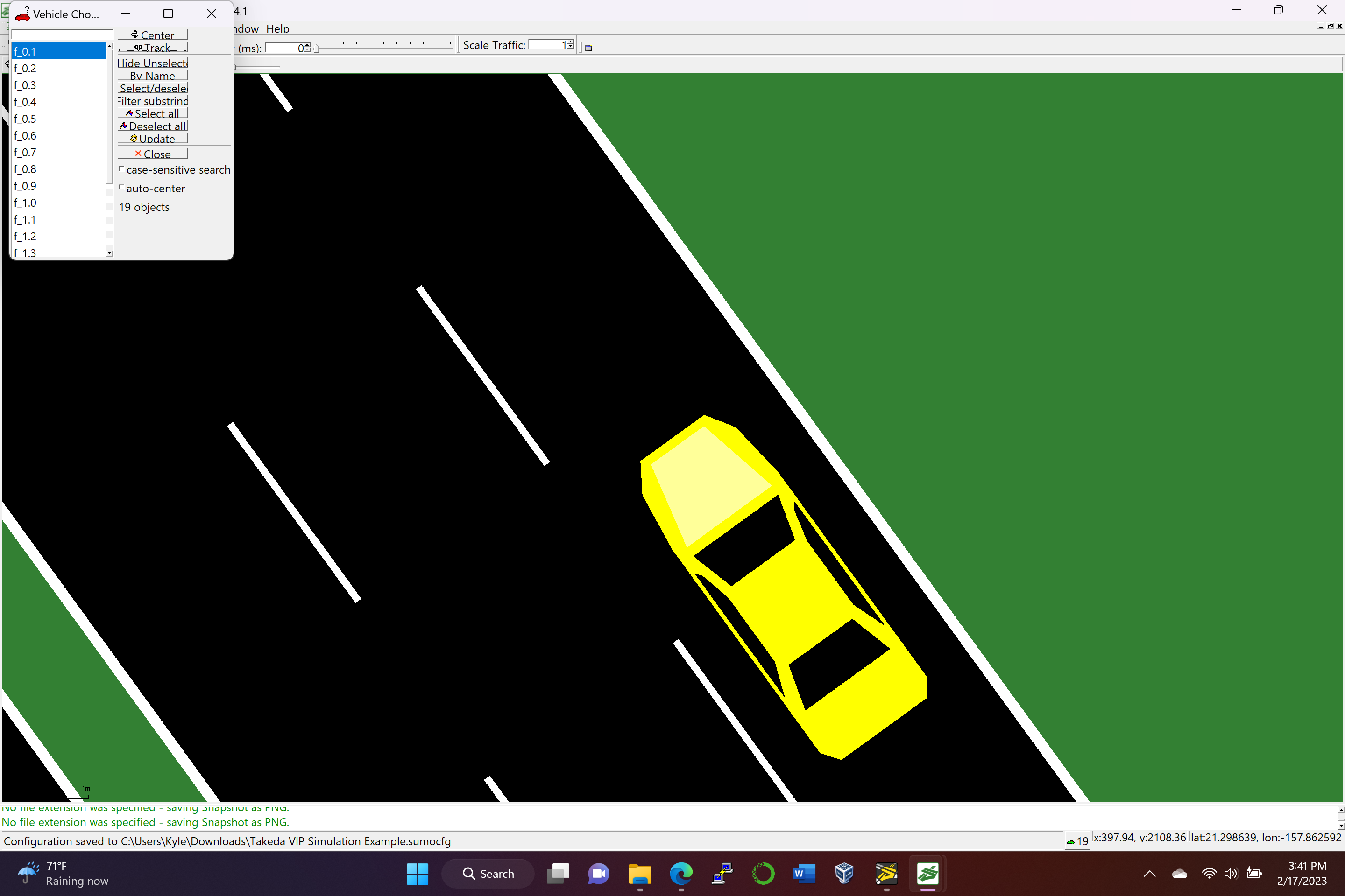 Sumo-gui Simulation | Kyle Takeda | Professional Portfolio